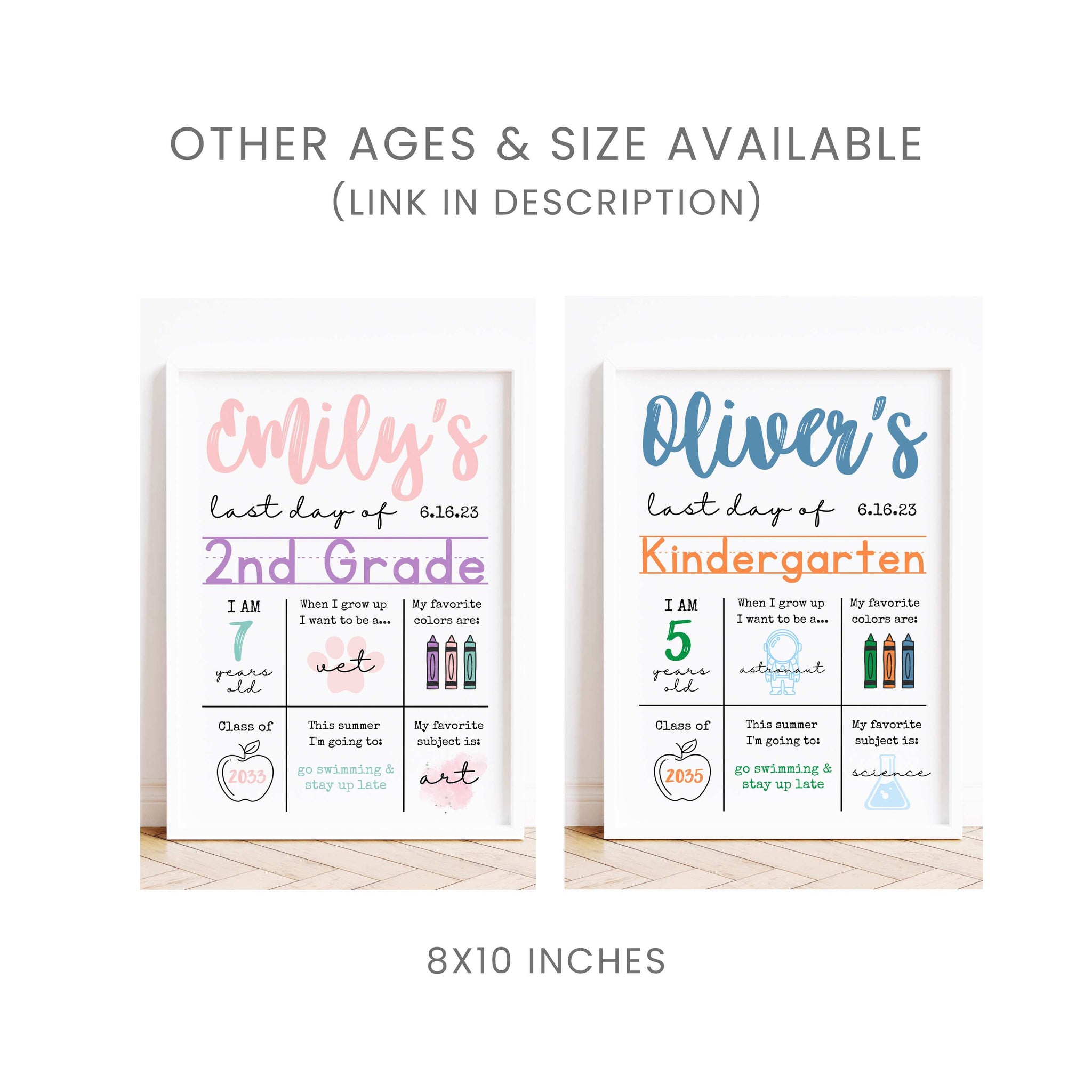 Last Day of Preschool Poster Girl – Sugar Pie Paper