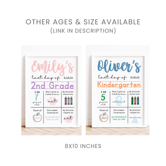 Last Day of Preschool Poster Girl – Sugar Pie Paper