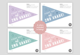 First Day of Second Grade Pennant Flag – Sugar Pie Paper