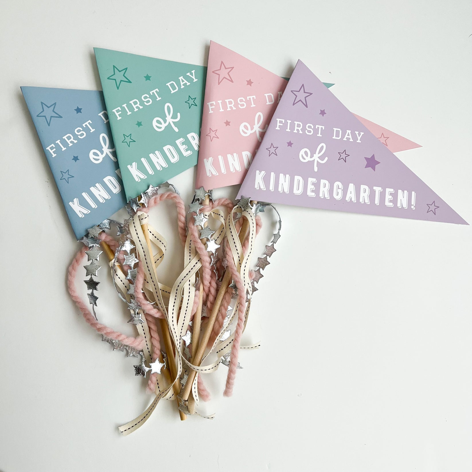 First Day Kindergarten Pennant Flag – Sugar Pie Paper