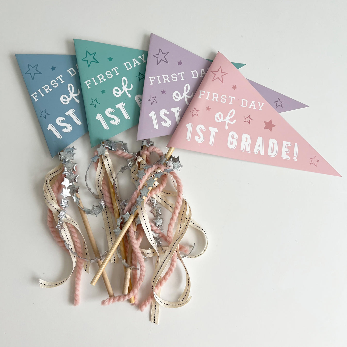 First Day of First Grade Pennant Flag – Sugar Pie Paper