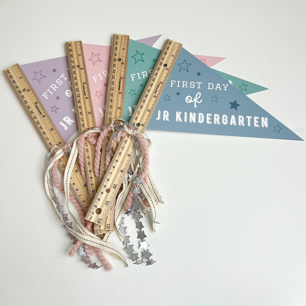 First Day of Jr Kindergarten Pennant Flags – Sugar Pie Paper