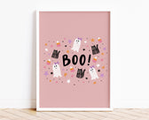 Boo Ghost Printable Sign Art with Cats and Candy – Sugar Pie Paper