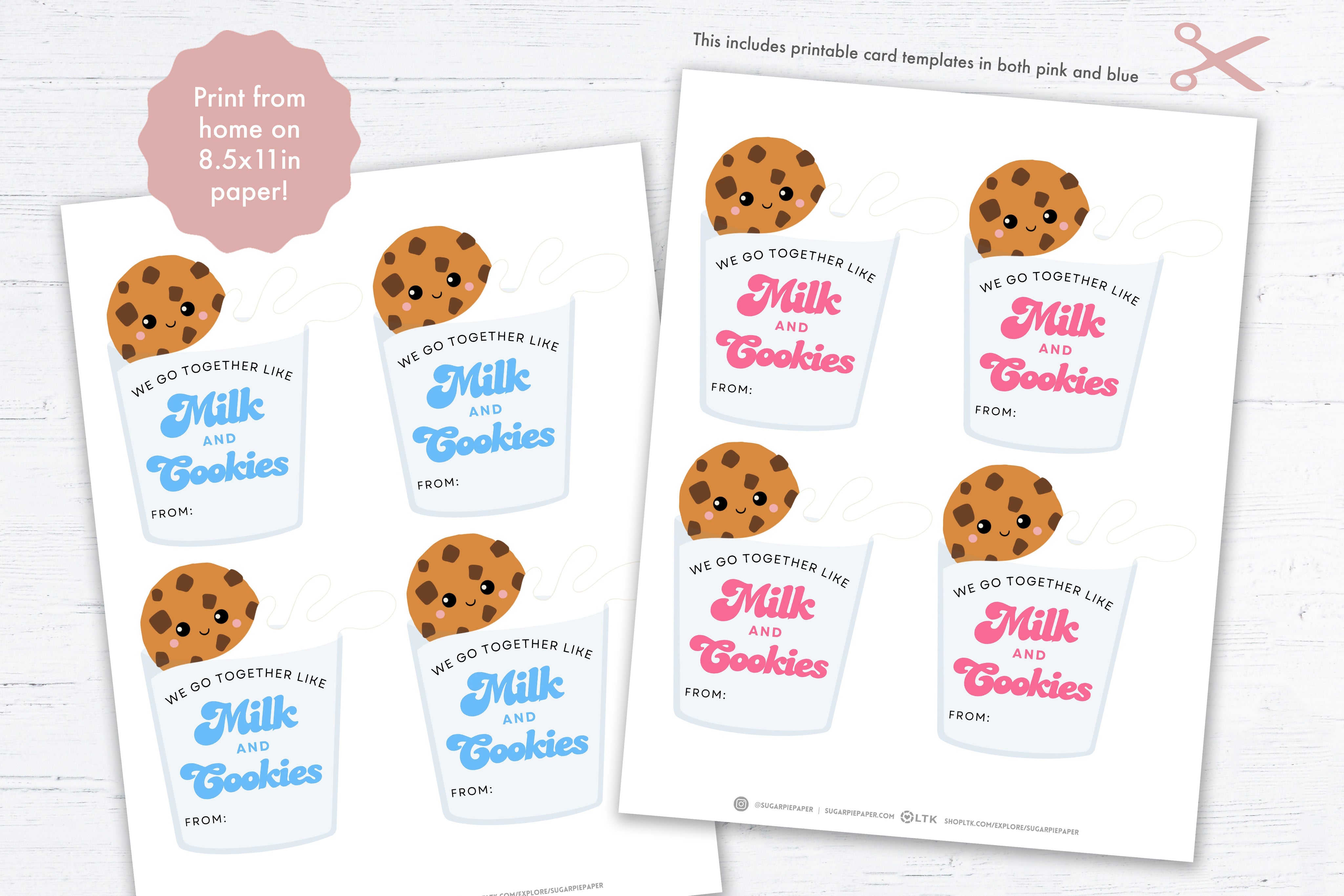 Milk and Cookies Printable Cards – Sugar Pie Paper