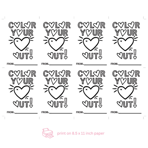 Color Your Heart Out Printable Cards – Sugar Pie Paper
