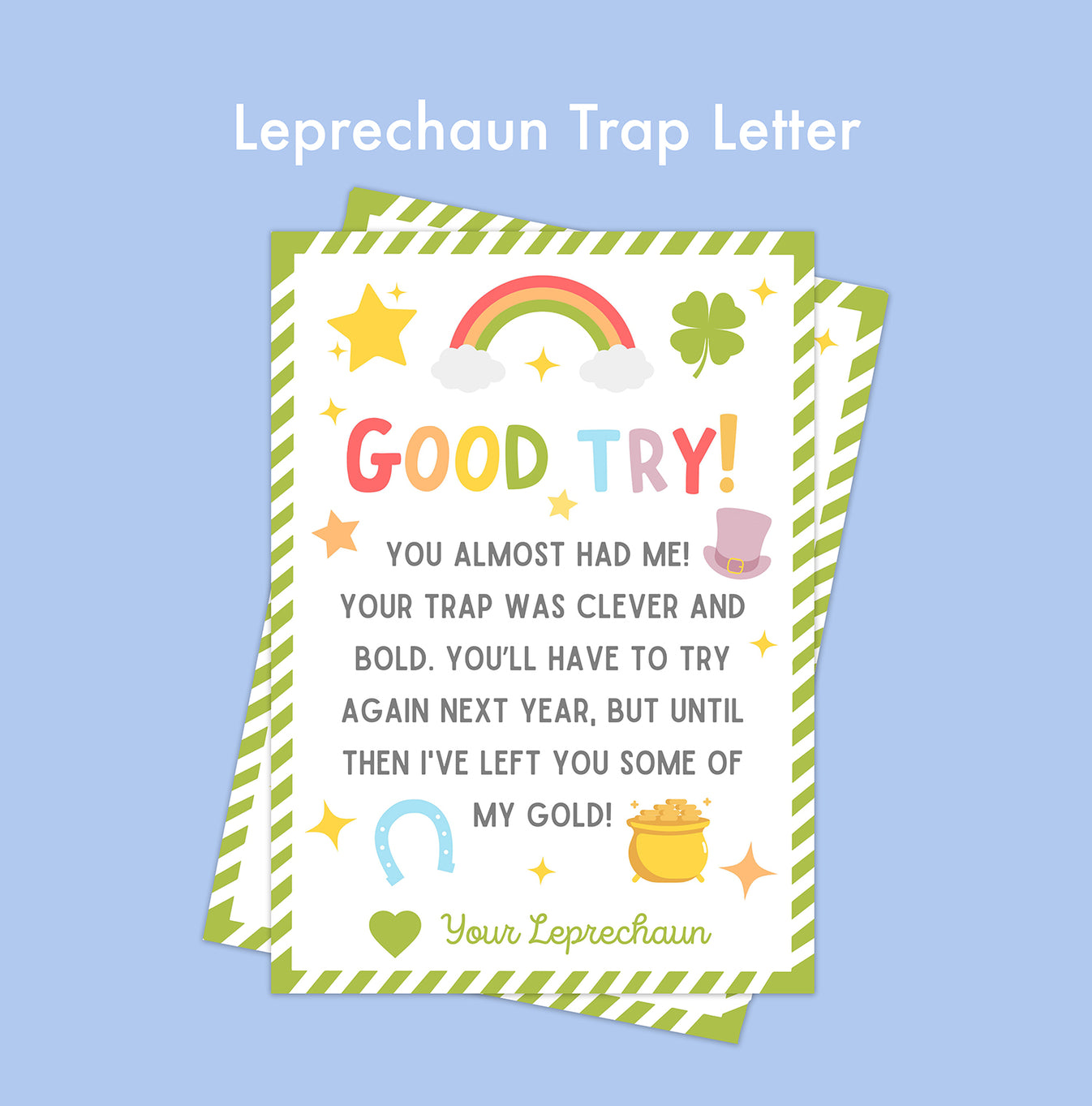 St Patricks Day Printable Leprechaun Trap Note – Sugar Pie Paper