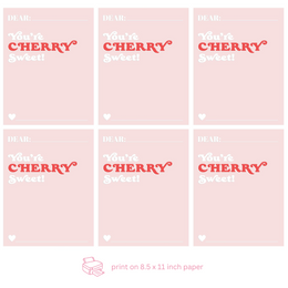 Cherry Sweet Printable Cards – Sugar Pie Paper