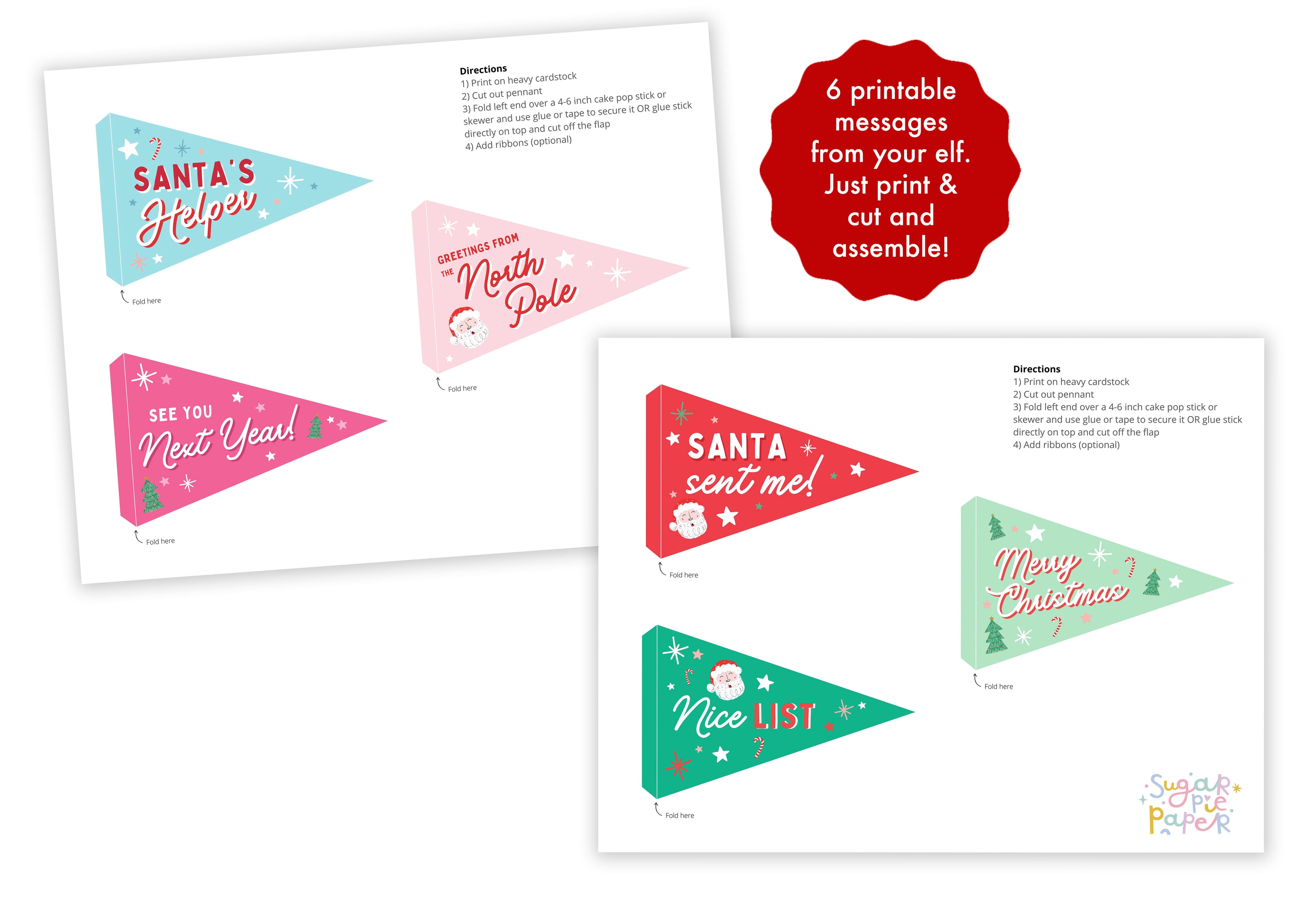 6 Printable Elf Messages – Sugar Pie Paper