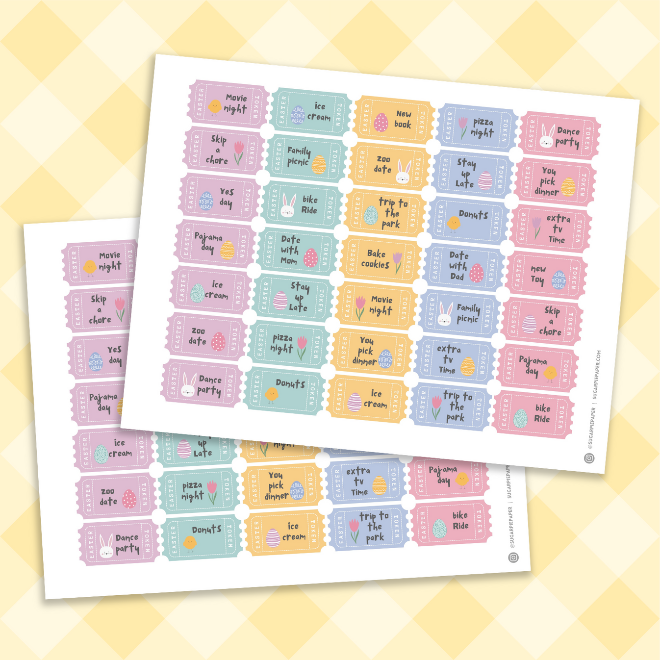 Printable Easter Egg Tokens for Kids – Sugar Pie Paper