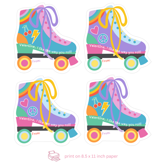 Roller Skating Printable Cards – Sugar Pie Paper
