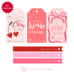 Teacher Valentine Printable Gift Tags – Sugar Pie Paper