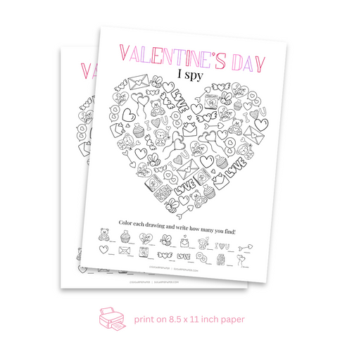 I Spy Valentine Activity Printable for Kids – Sugar Pie Paper