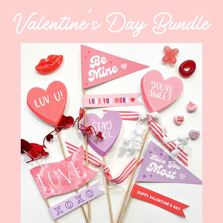 Valentine Pennant Flags – Sugar Pie Paper