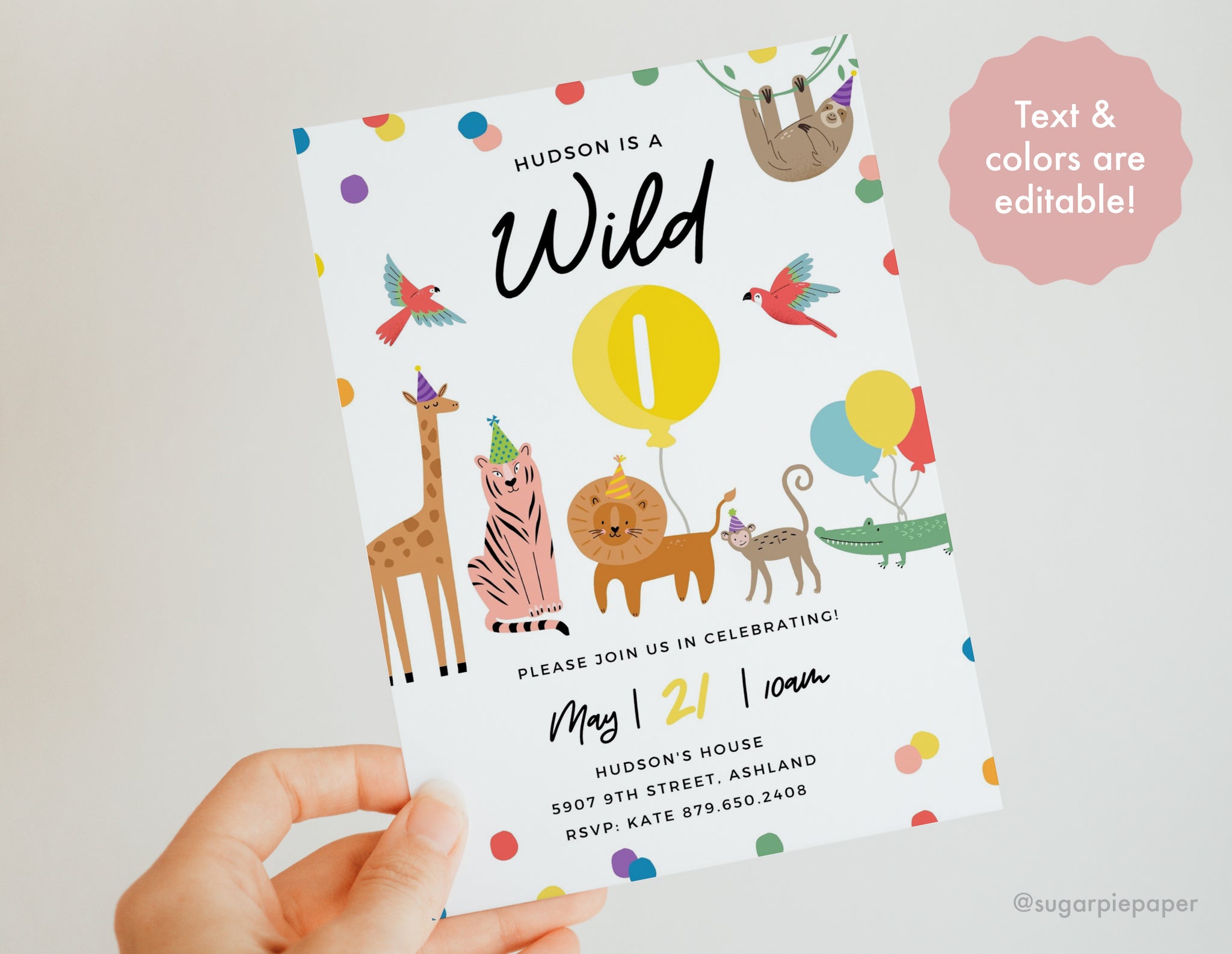 Wild One Printable Invitation – Sugar Pie Paper
