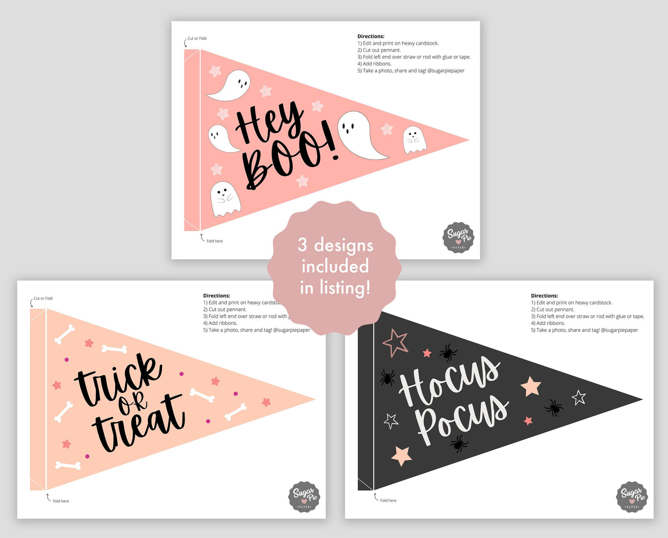 Halloween Pennant Flags – Sugar Pie Paper