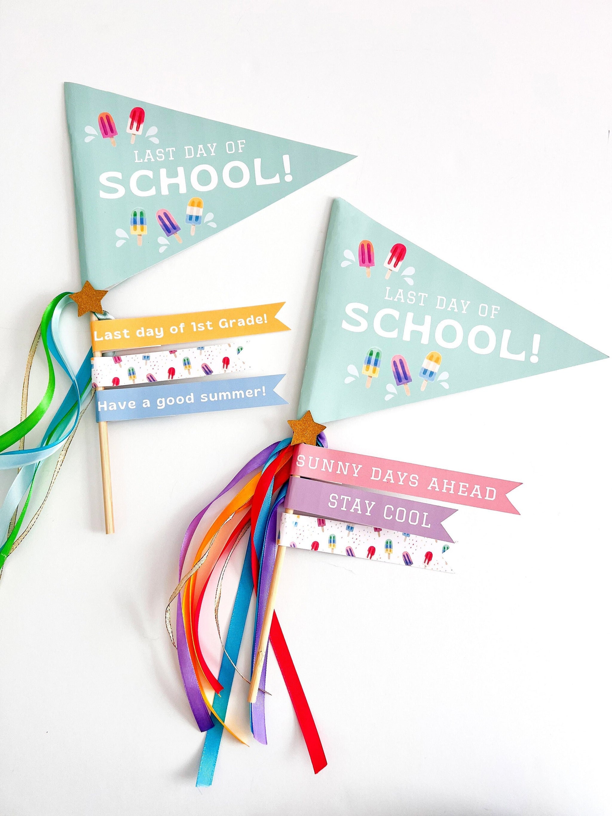 Last Day of School Pennant Flag Printable – Sugar Pie Paper