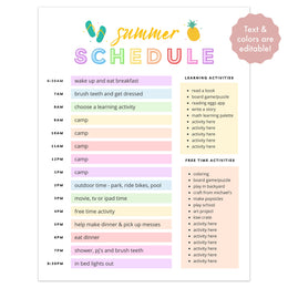 Kids Summer Schedule Printable – Sugar Pie Paper