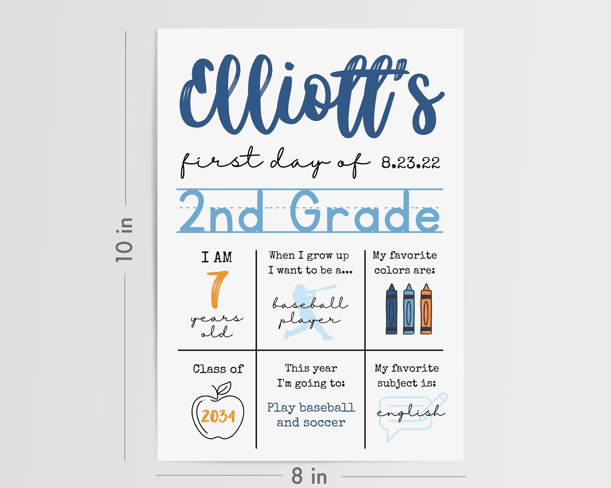First Day of 2nd Grade Sign – Sugar Pie Paper