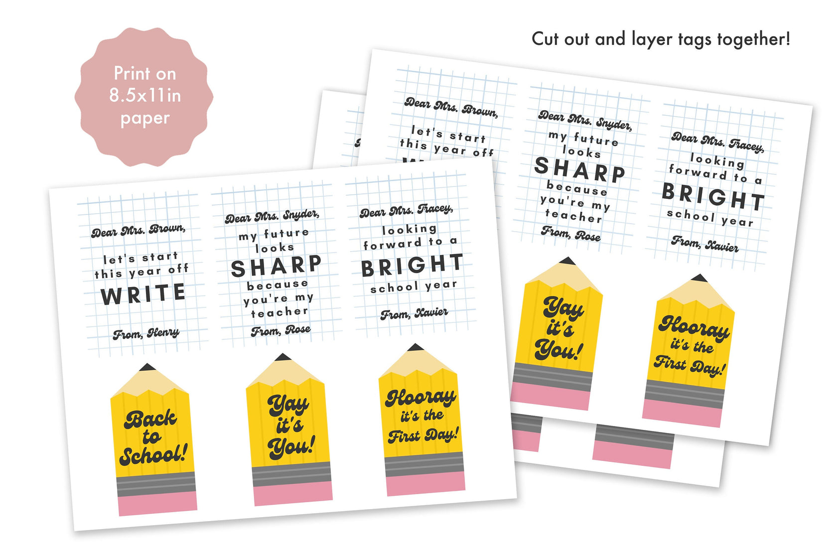 First Day of School Gift Tag – Sugar Pie Paper