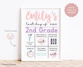 Last Day of Second Grade Sign Girl 8x10 – Sugar Pie Paper