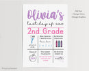 Last Day of Second Grade Sign Girl 8x10 – Sugar Pie Paper