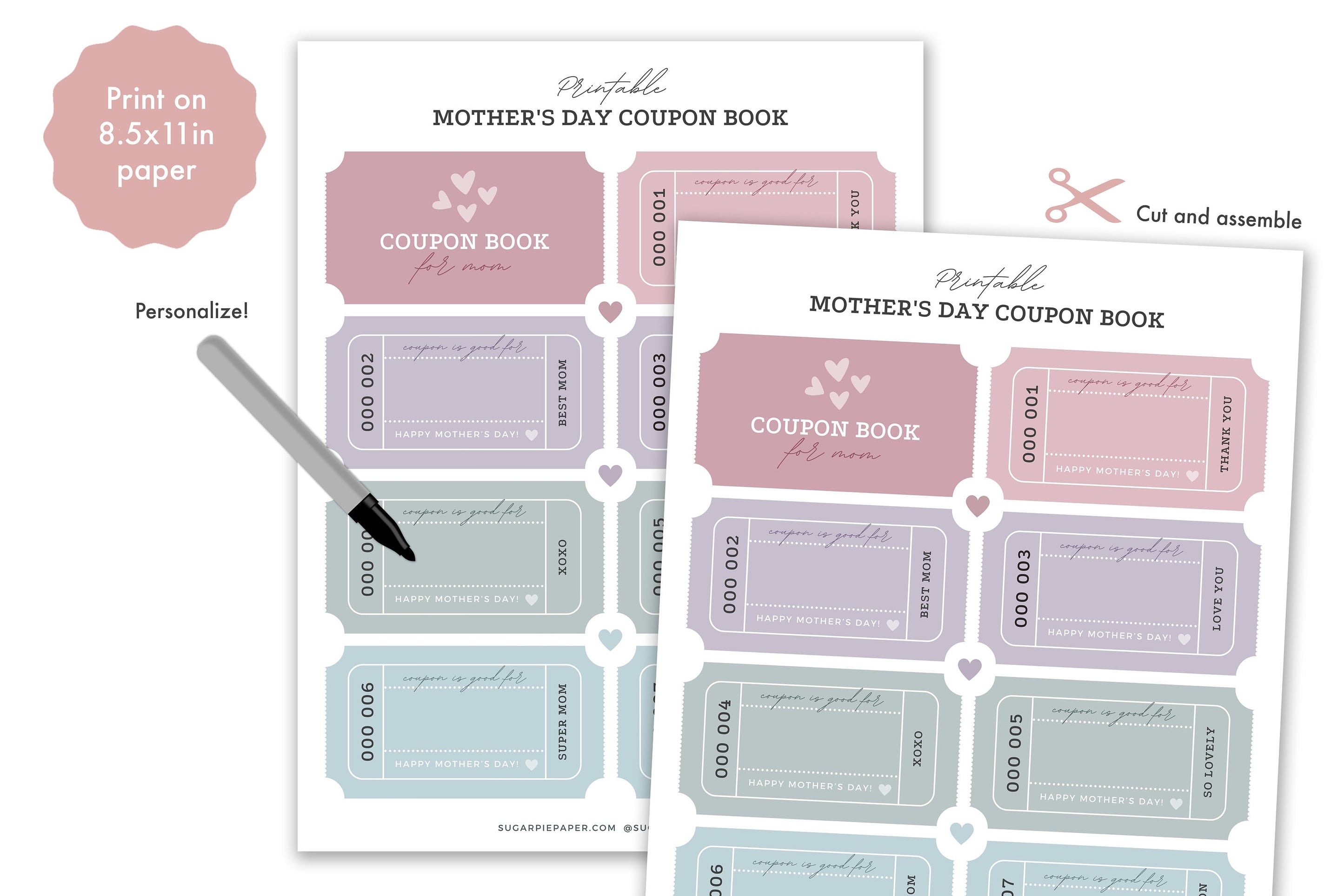 Mothers Day Coupon Book – Sugar Pie Paper