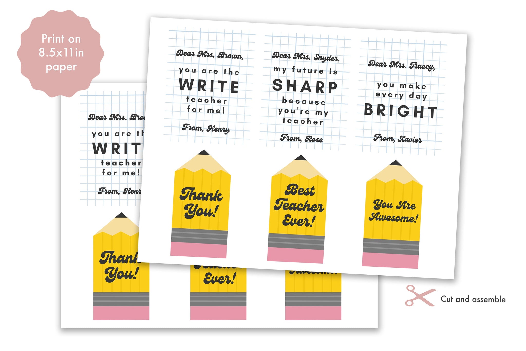 Teacher Appreciation Gift Tag | Write Teacher for Me – Sugar Pie Paper